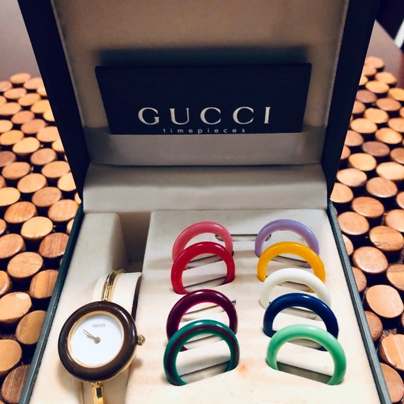 Gucci | Jewelry | Vintage Gucci Bracelet Watch With Interchangeable ...